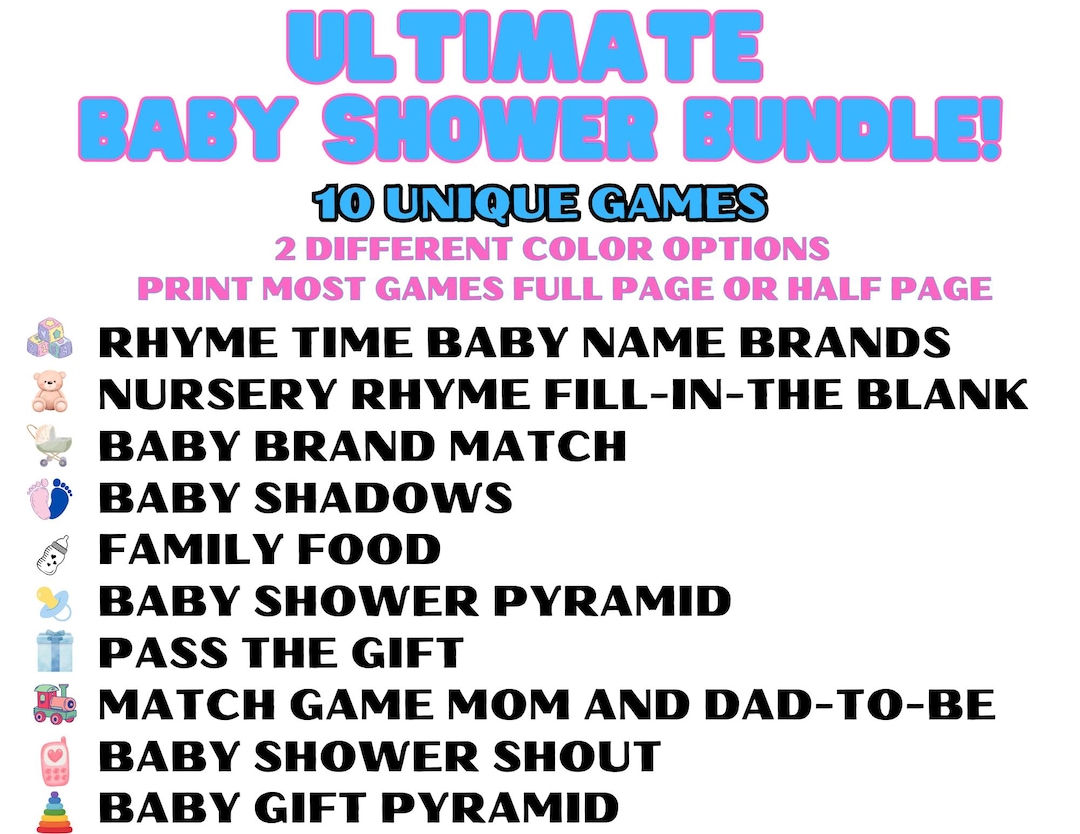 Baby Shower Game Bundle - Etsy