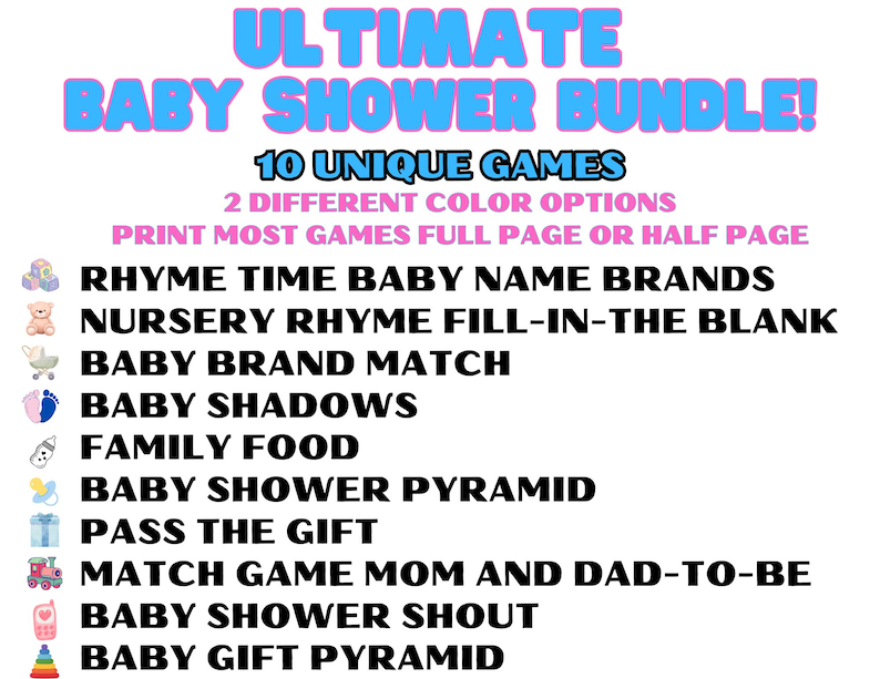 Baby Shower Games - Etsy