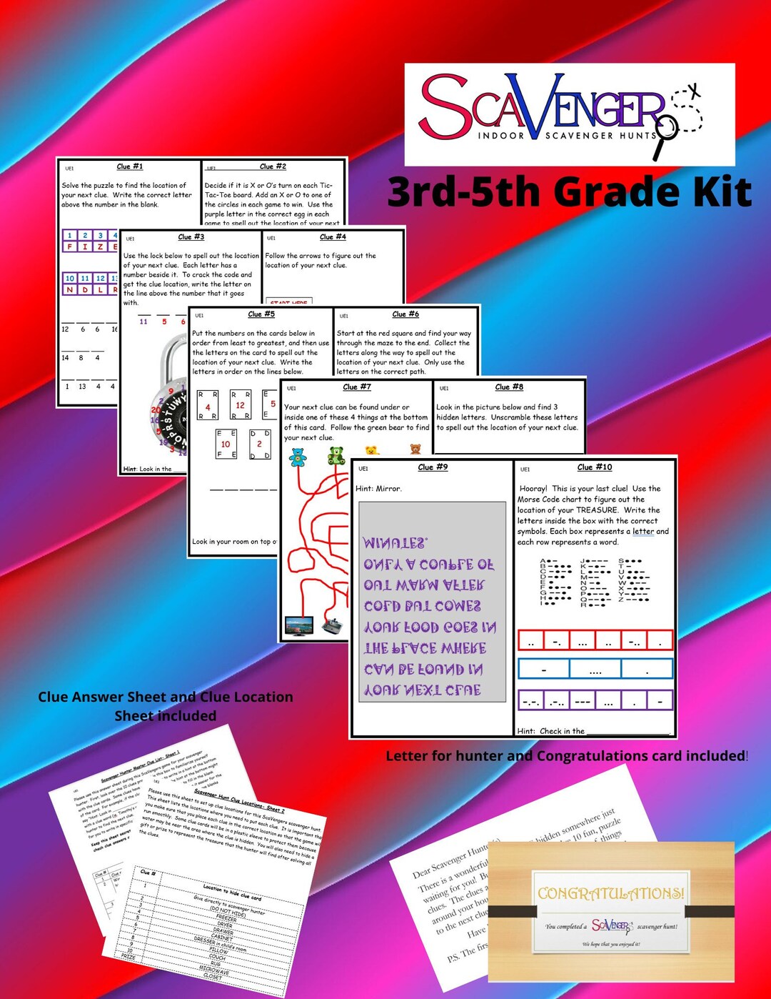 3rd-5th Grade Scavenger Hunt Kit - Etsy