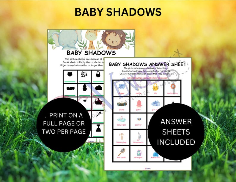 Baby Animal Baby Shower Games - Etsy