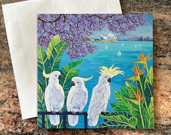 Sydney Opera House at Night Square Greeting Cards, 14x14 Cm Greeting ...