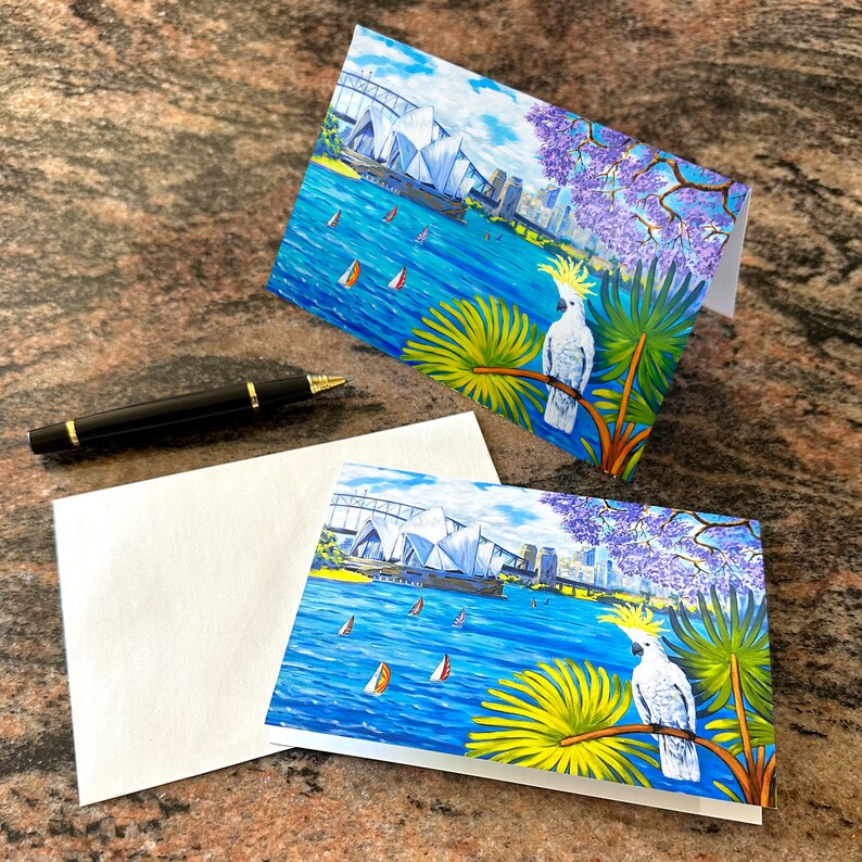 Sydney Opera House Greeting Card With Pearl Envelope, A6 Greeting Cards ...