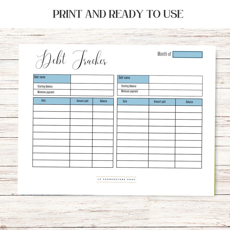 Debt Payment Tracker Printable, Debt Tracker Printable, Snowball Debt ...