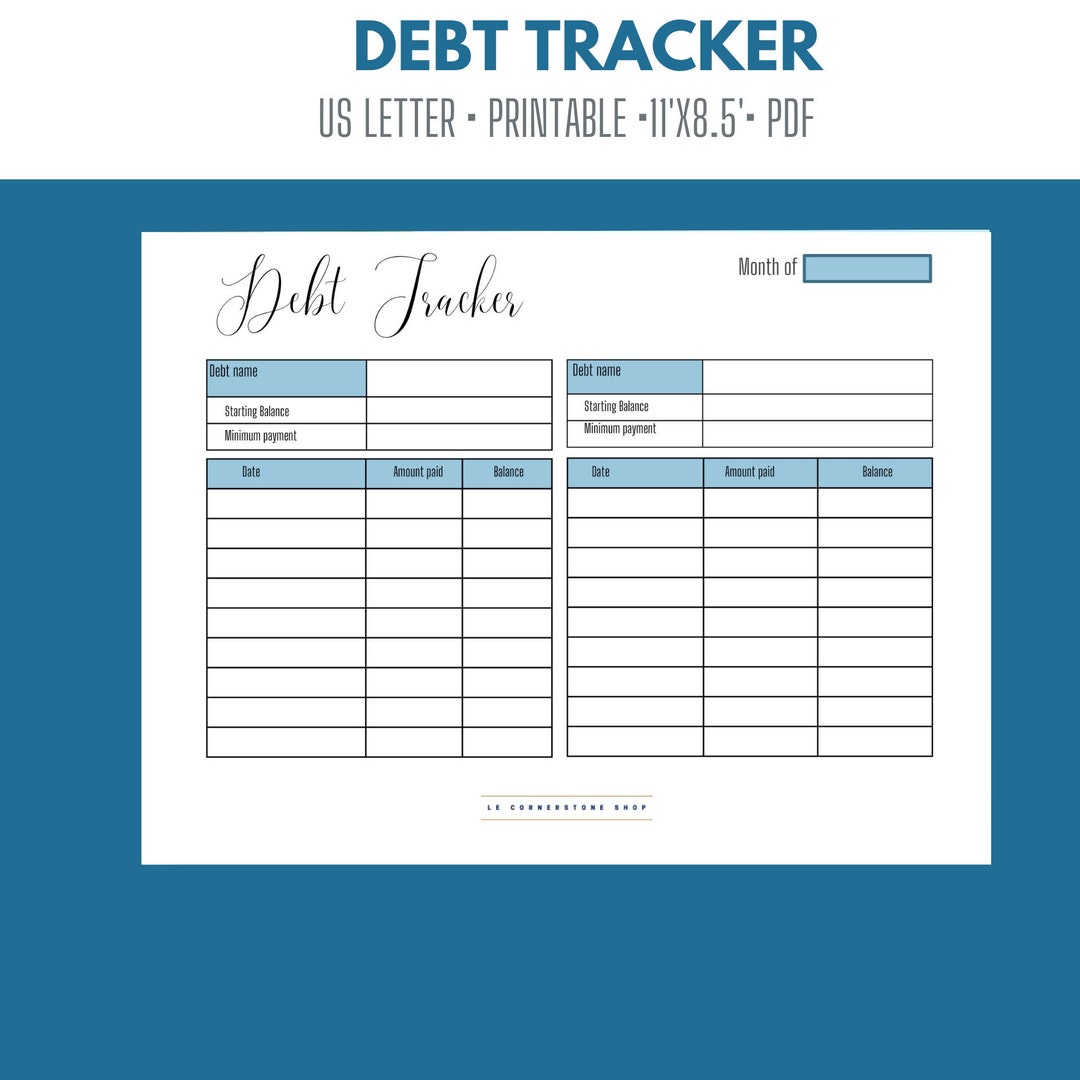 Debt Payment Tracker Printable, Debt Tracker Printable, Snowball Debt ...
