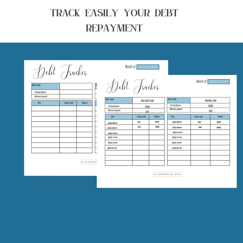 Debt Payment Tracker Printable, Debt Tracker Printable, Snowball Debt ...