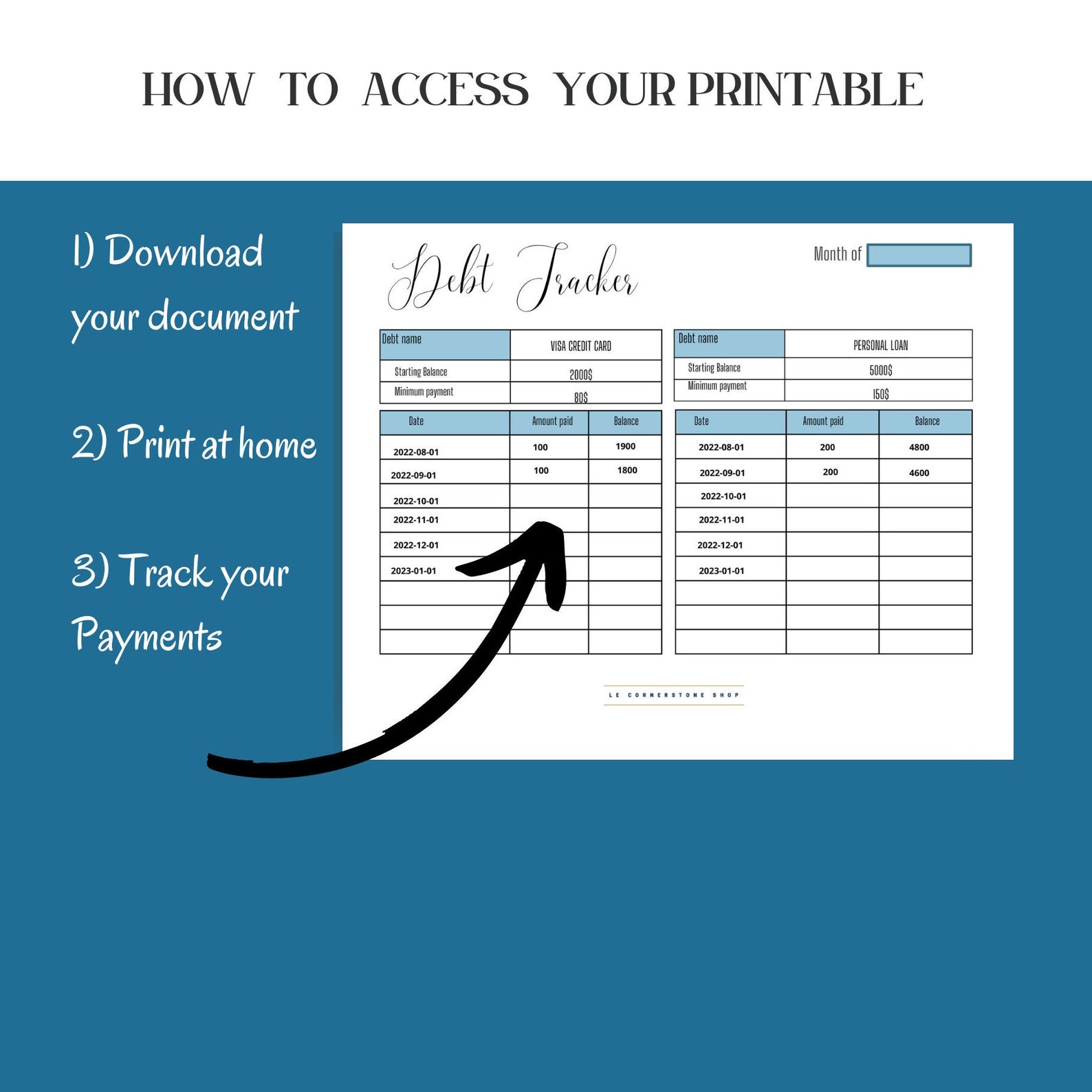 Debt Payment Tracker Printable, Debt Tracker Printable, Snowball Debt ...