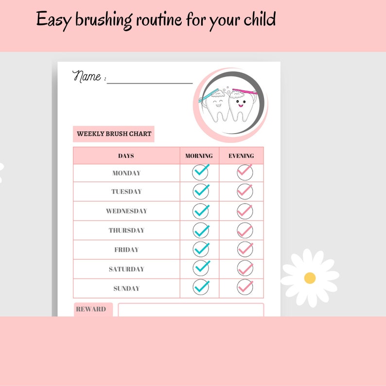 TEETH BRUSHING CHART - Etsy