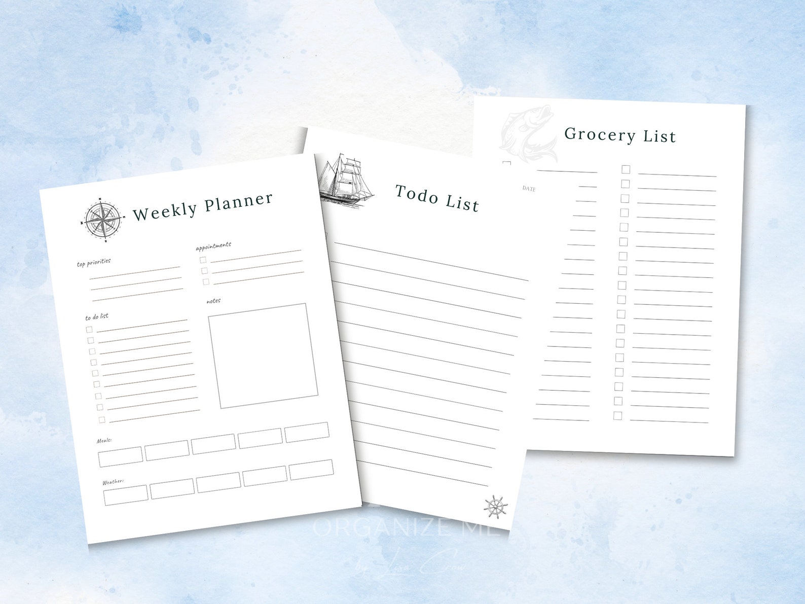 Nautical Printable Planner - ADHD Bundle | Printable ADHD Planne | Adhd ...