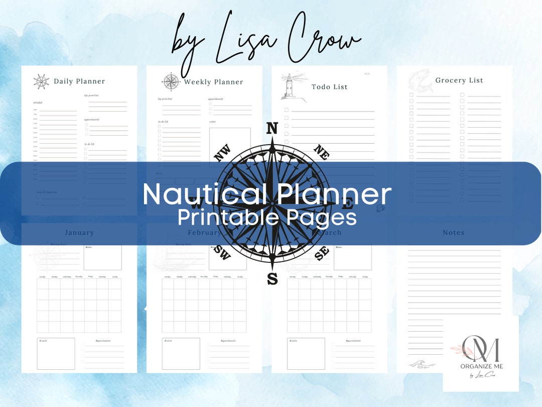 Nautical Printable Planner - ADHD Bundle | Printable ADHD Planne | Adhd ...