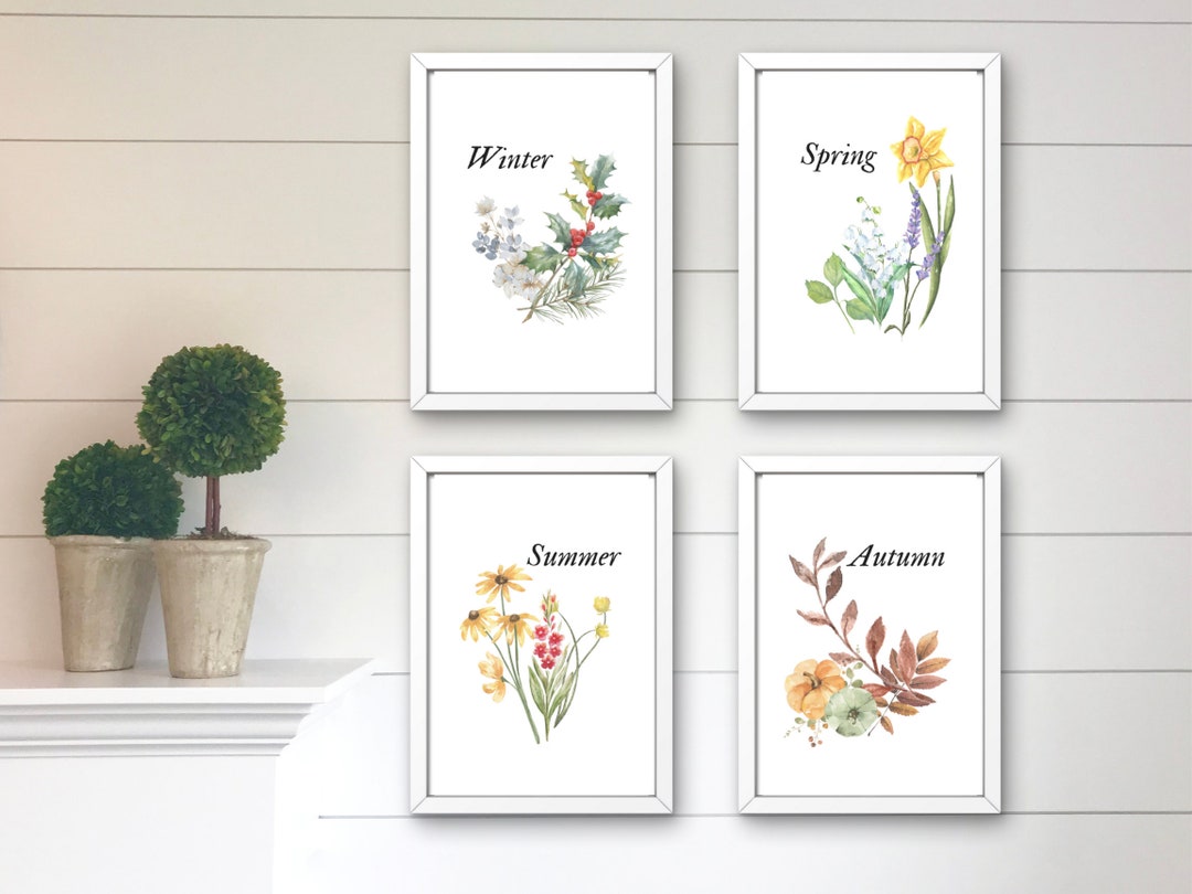 Seasons Wall Art - Seasons Prints, Plants Art, Seasonal Art, Seasonal ...