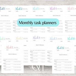 Goal Planner Bundle, Goals Tracker, Goal Setting Kit, Monthly Tasks ...
