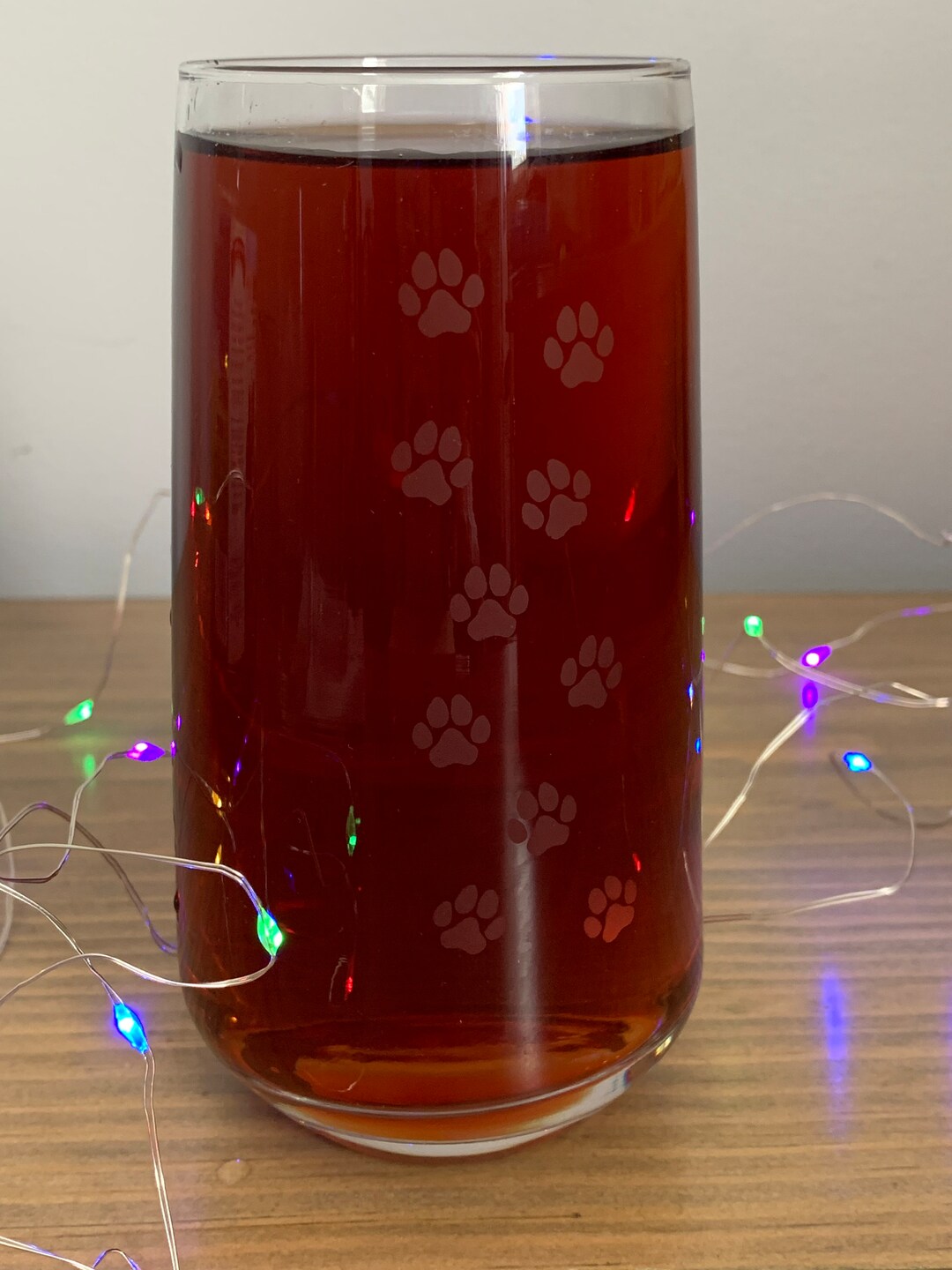 Animal Footprint Etched Drinking Glass, Etched Glass - Etsy