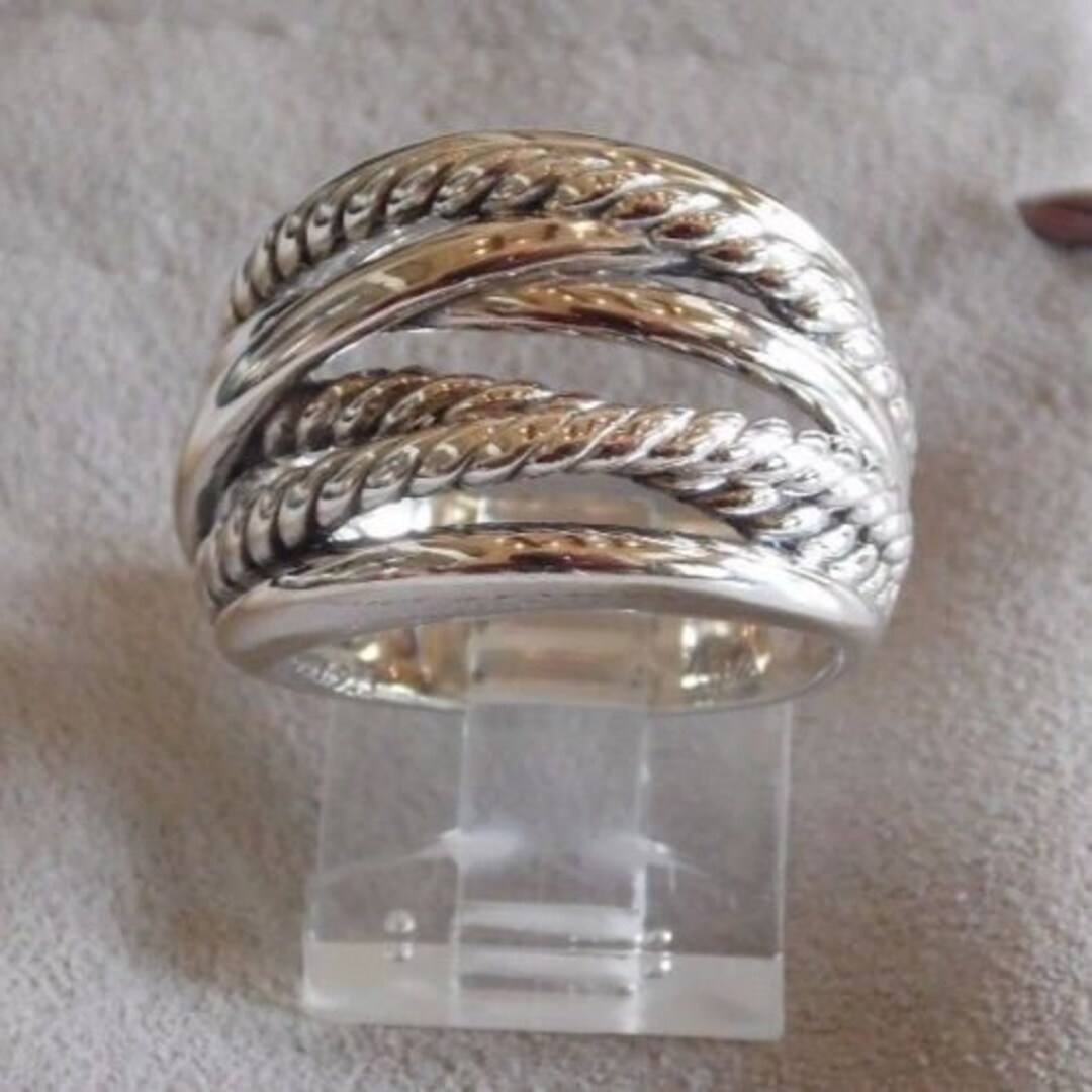 David Yurman Wide Crossover Sterling Silver Cable Band Ring Size 10 W ...