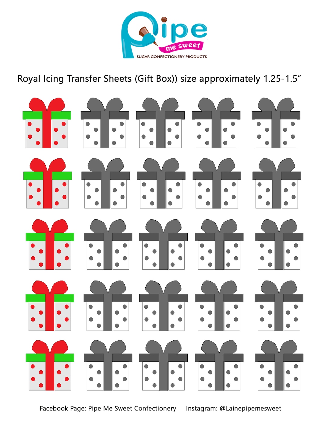 Gift Royal Icing Transfer Sheet - Etsy