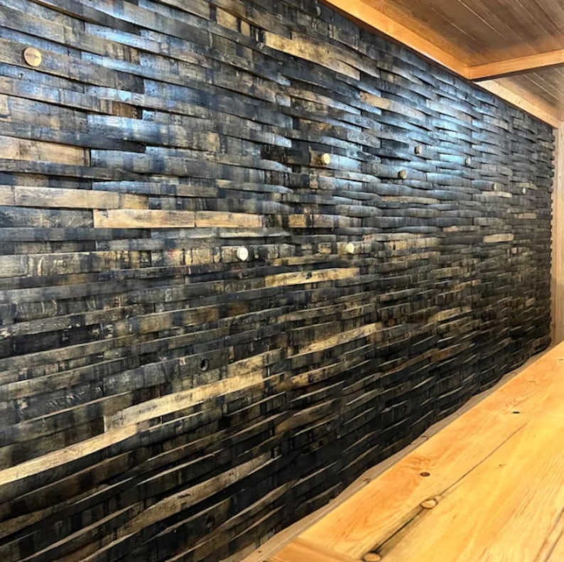 Bourbon Barrel Staves - 5 Square Foot Bundle - Wall Covering and ...