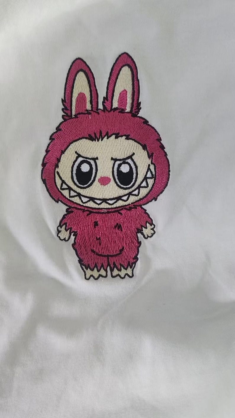 LABUBU Cute Cartoon Character Embroidery, Labubu Pes File Monster ...
