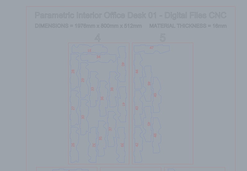 Parametric Interior Office Desk 01 Digital Files CNC - Etsy