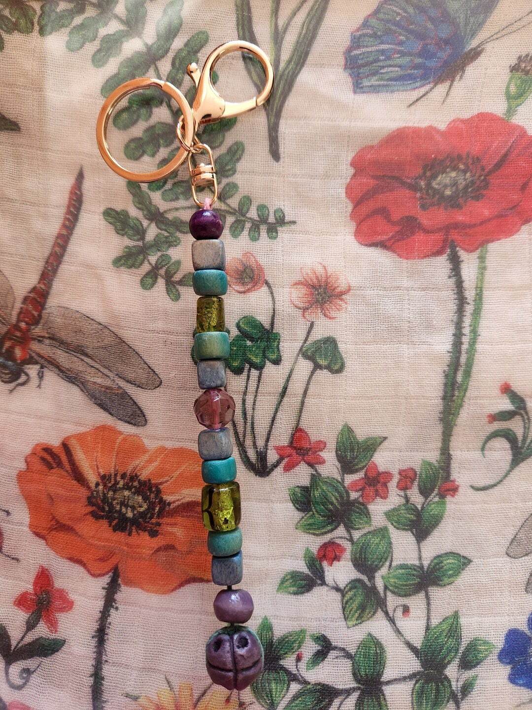 Reloved Vintage Bead Keychain - Etsy
