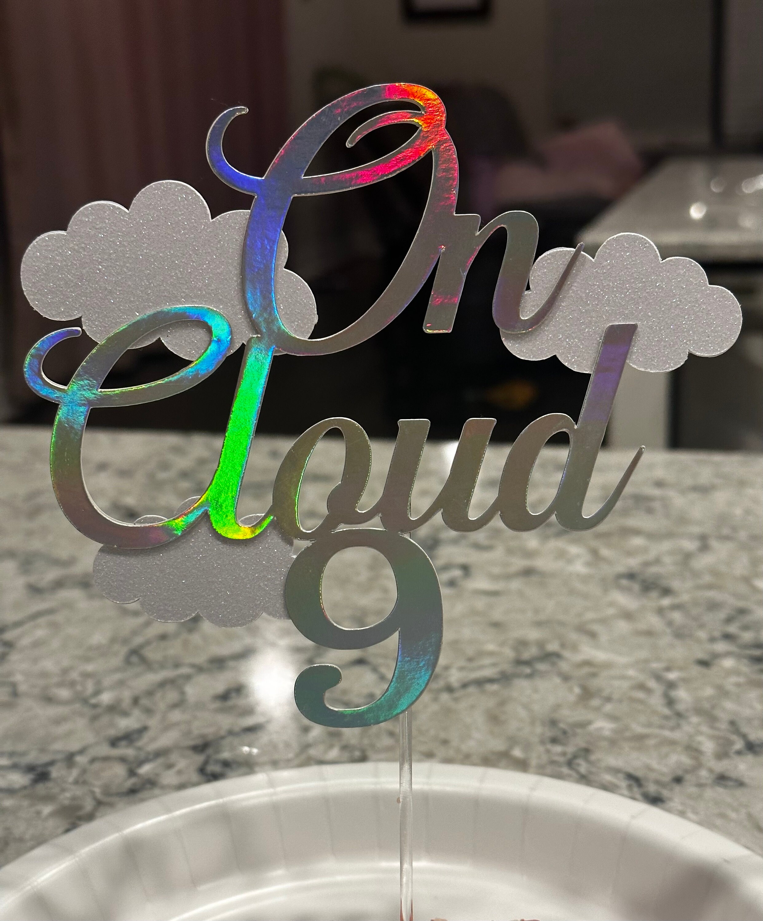 On Cloud 9 Cake Topper, 9th Birthday Party Decoration, Cloud 9 Party ...