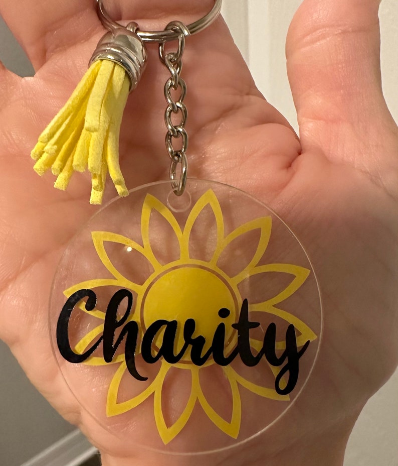 Personalized Acrylic Keychain, Custom Keychain With Name, Tassel ...