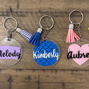 Personalized Acrylic Keychain, Custom Keychain With Name, Tassel ...