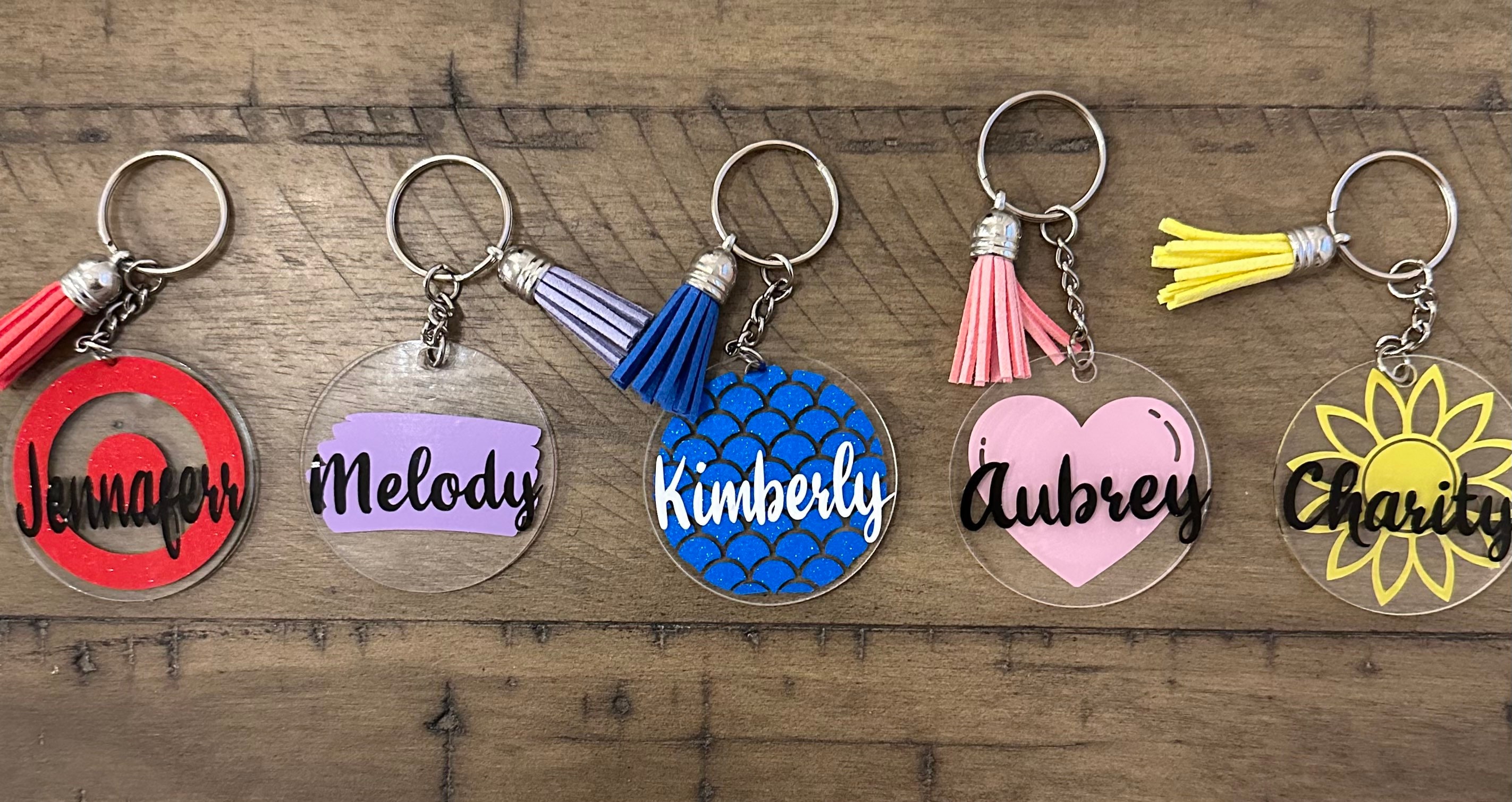 Personalized Acrylic Keychain, Custom Keychain With Name, Tassel ...