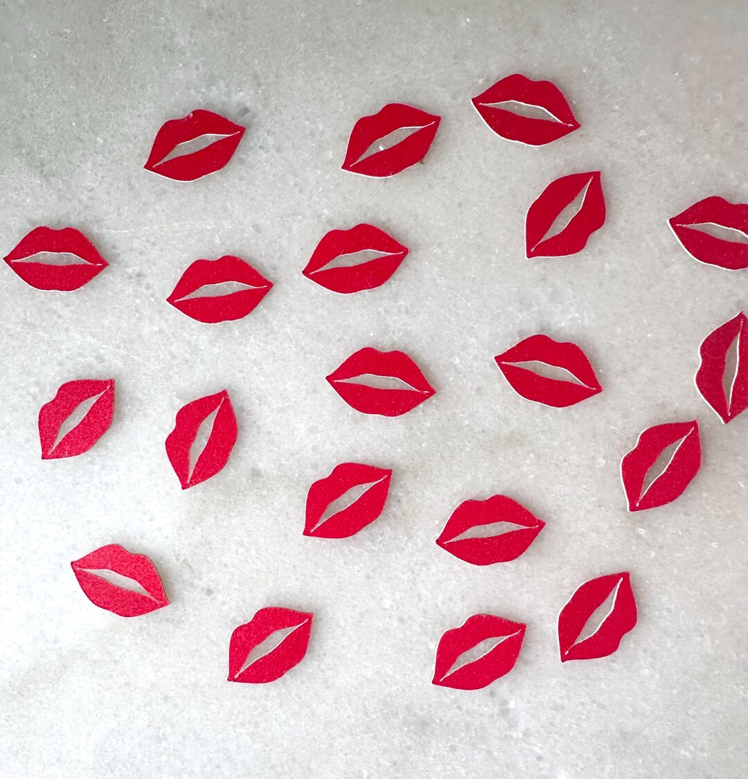 100 Pc Red Lip Table Confetti, Swiftie Party Decoration, Lips Themed ...