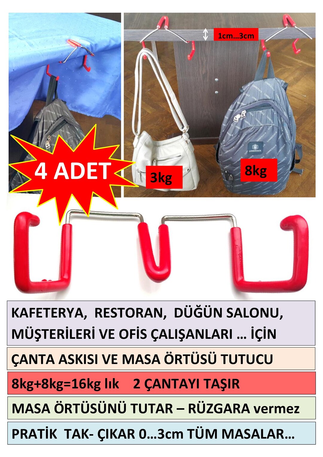 Table Bag Hook, Restaurant and Balcony, Student Desks, Office Workers ...