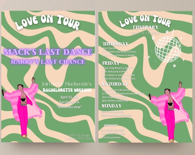 Harry Styles DIY Bachelorette Party Itinerary | Digital Download ...