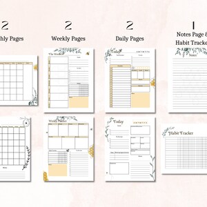 Yellow Bee Undated Planner Printable, 2023 Calendar, Monthly Planner ...