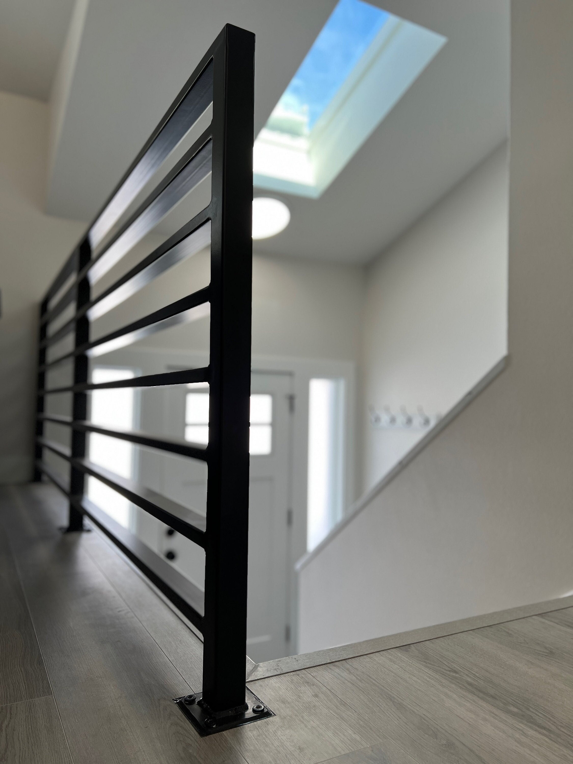 Modern Metal Railing Powder Coated Black for Indoor and Outdoors, Hand ...