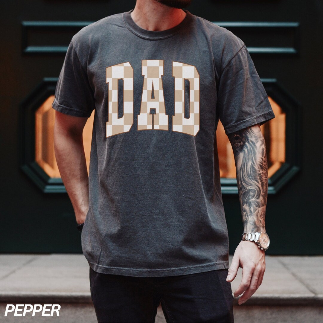 Checkered Dad Shirt, Varsity Dad Shirt, New Dad Gift, Fatherhood Shirt ...