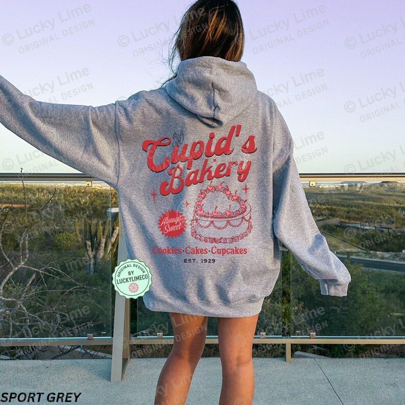 Retro Valentine Hoodie, Cherry Cake Hoodie, Valentines Day Shirt ...