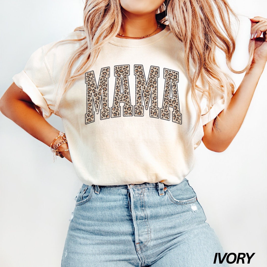 Leopard Mama Shirt, Varsity Mama Tshirt, Comfort Colors Mama Shirt ...