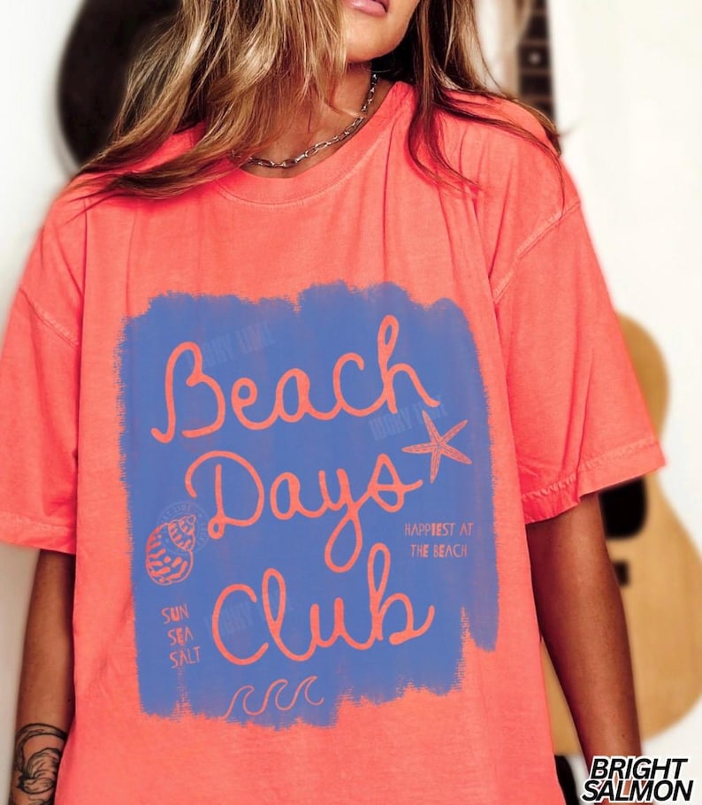 Beach Summer Shirt, Beach Days Club, Cute Beach Apparel, Beachy Tee ...