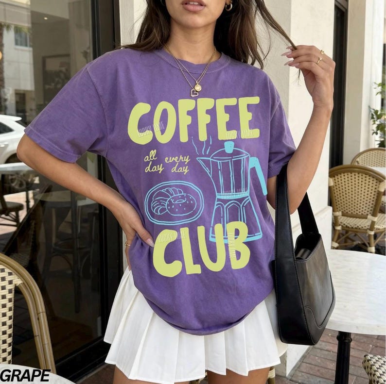 Coffee Club Shirt, Comfort Colors® Tee, Coffee Lover Gift, Retro Coffee ...