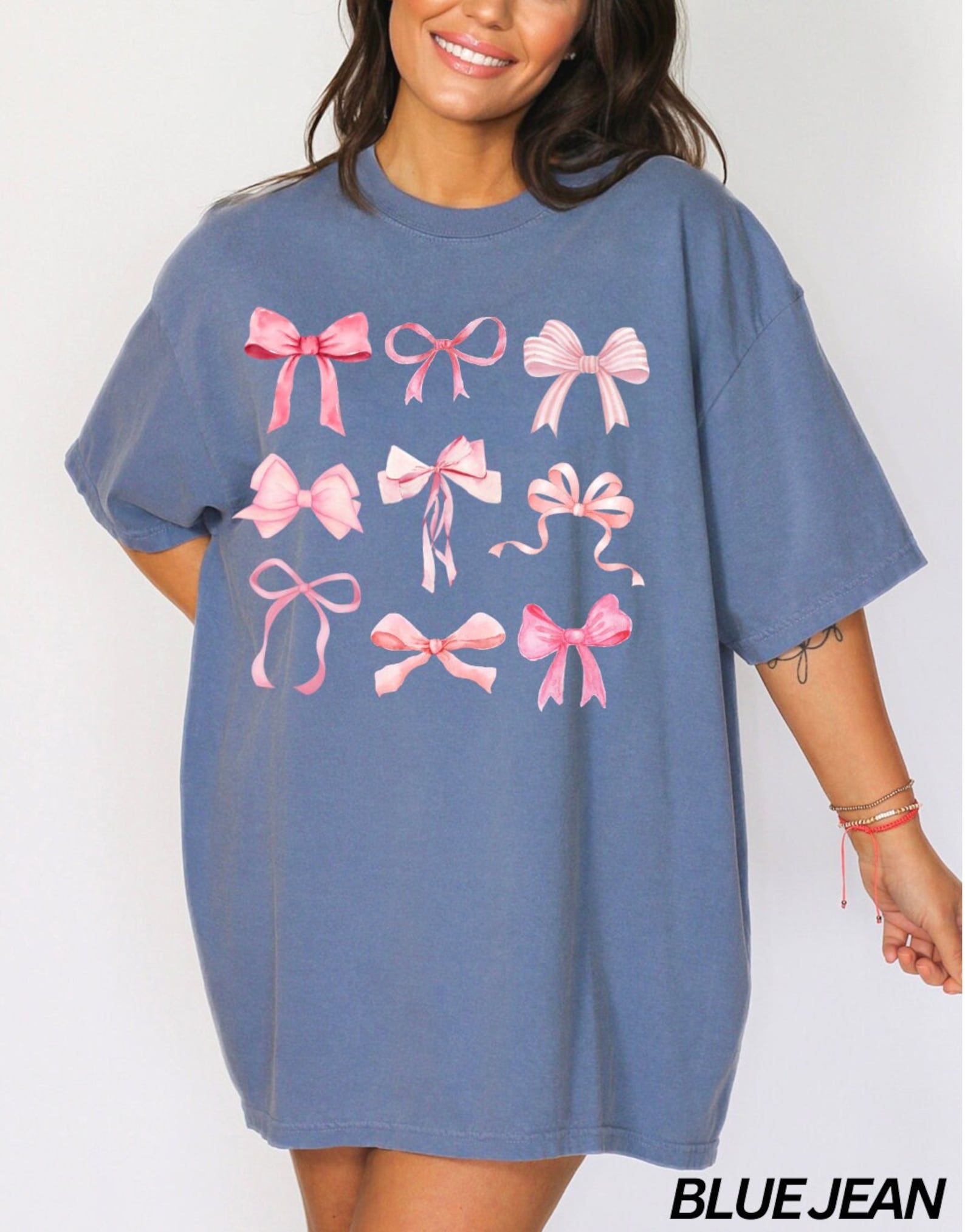 Pink Bow Shirt, Coquette Bows Shirt, Girlie Girl, Coquette Aesthetic ...