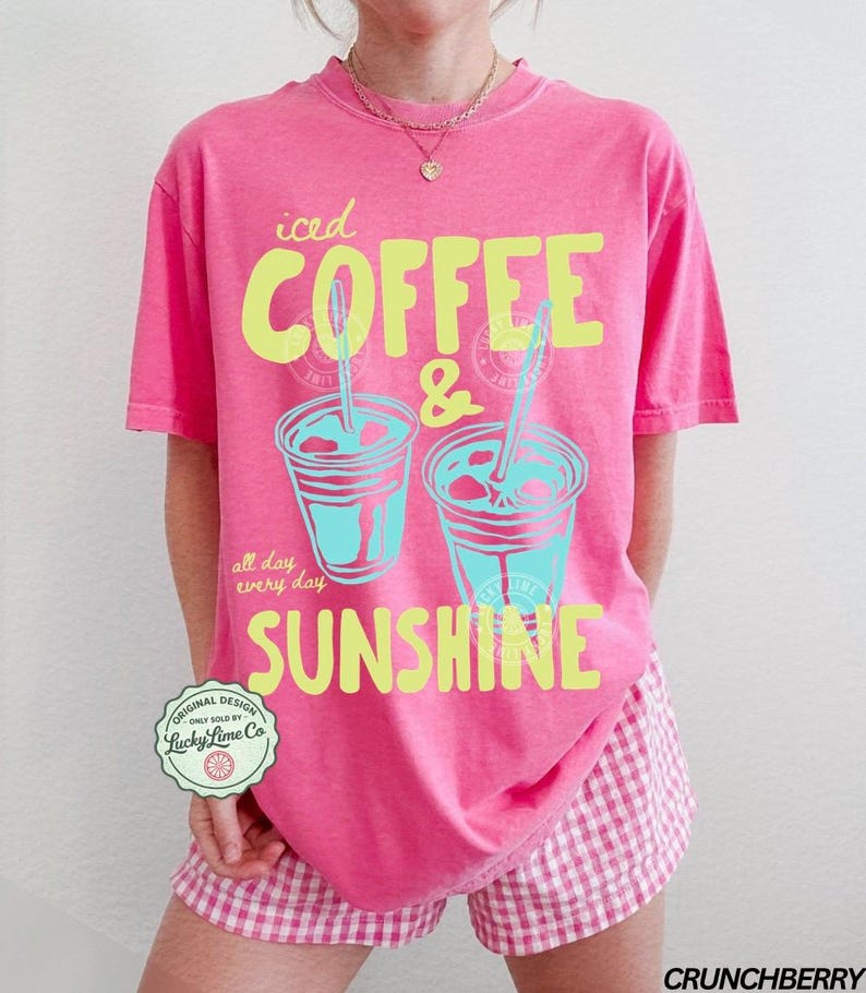 Iced Coffee and Sunshine Shirt, Iced Coffee Tshirt, Coffee Lover Gift ...