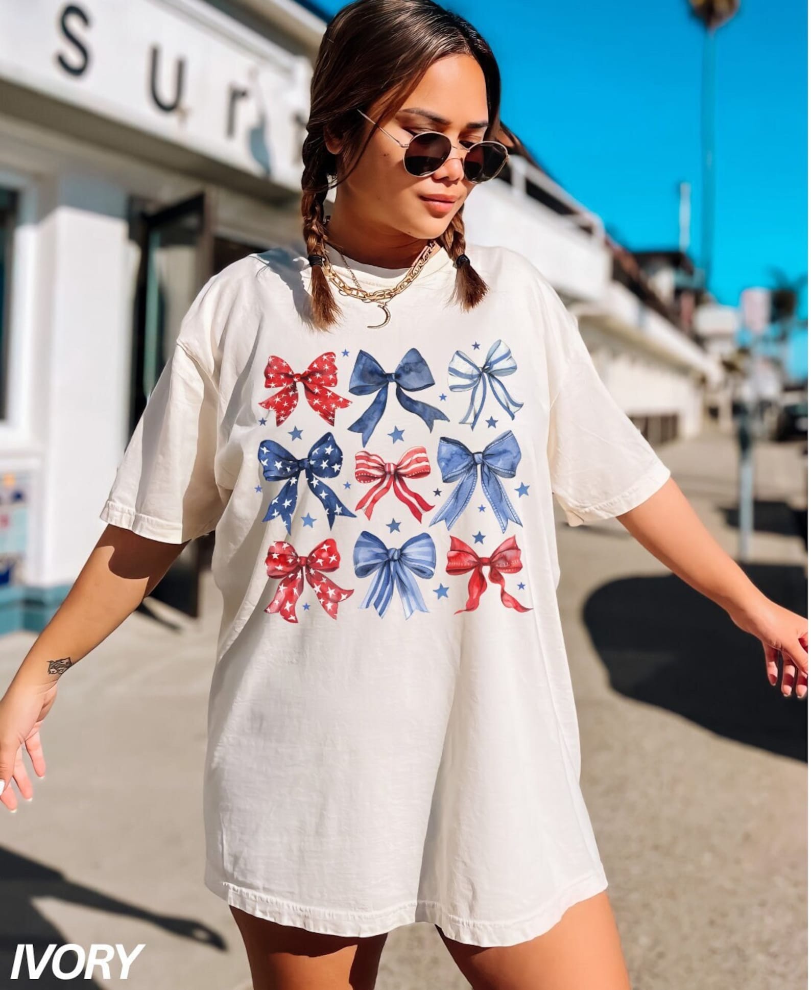 4th of July Bows Shirt, Coquette 4th of July Shirt, American Flag Shirt ...