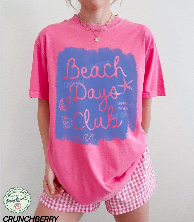 Beach Summer Shirt, Beach Days Club, Cute Beach Apparel, Beachy Tee ...