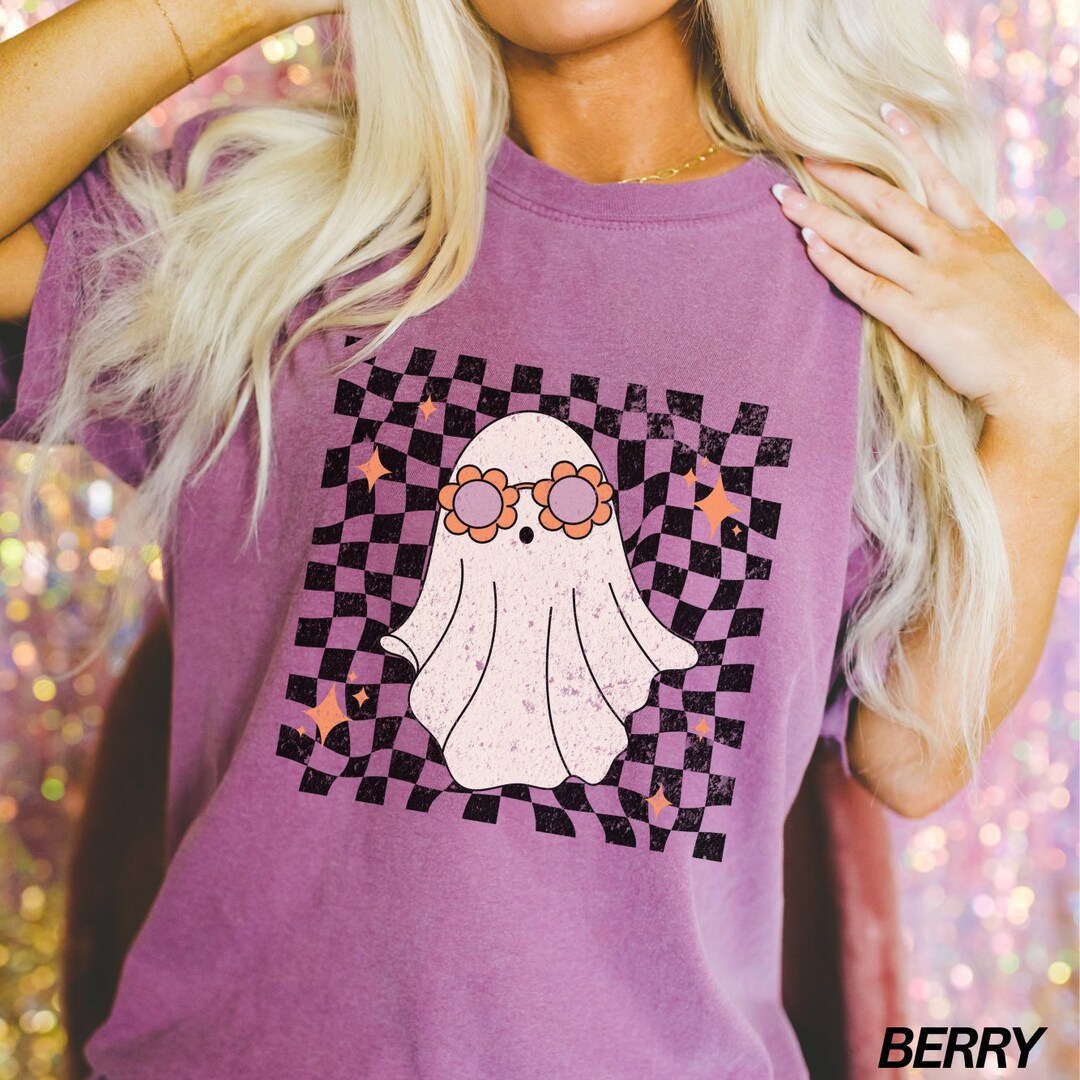 Retro Ghost Shirt, Groovy Halloween Shirt, Cute Ghost Shirt, Spooky ...