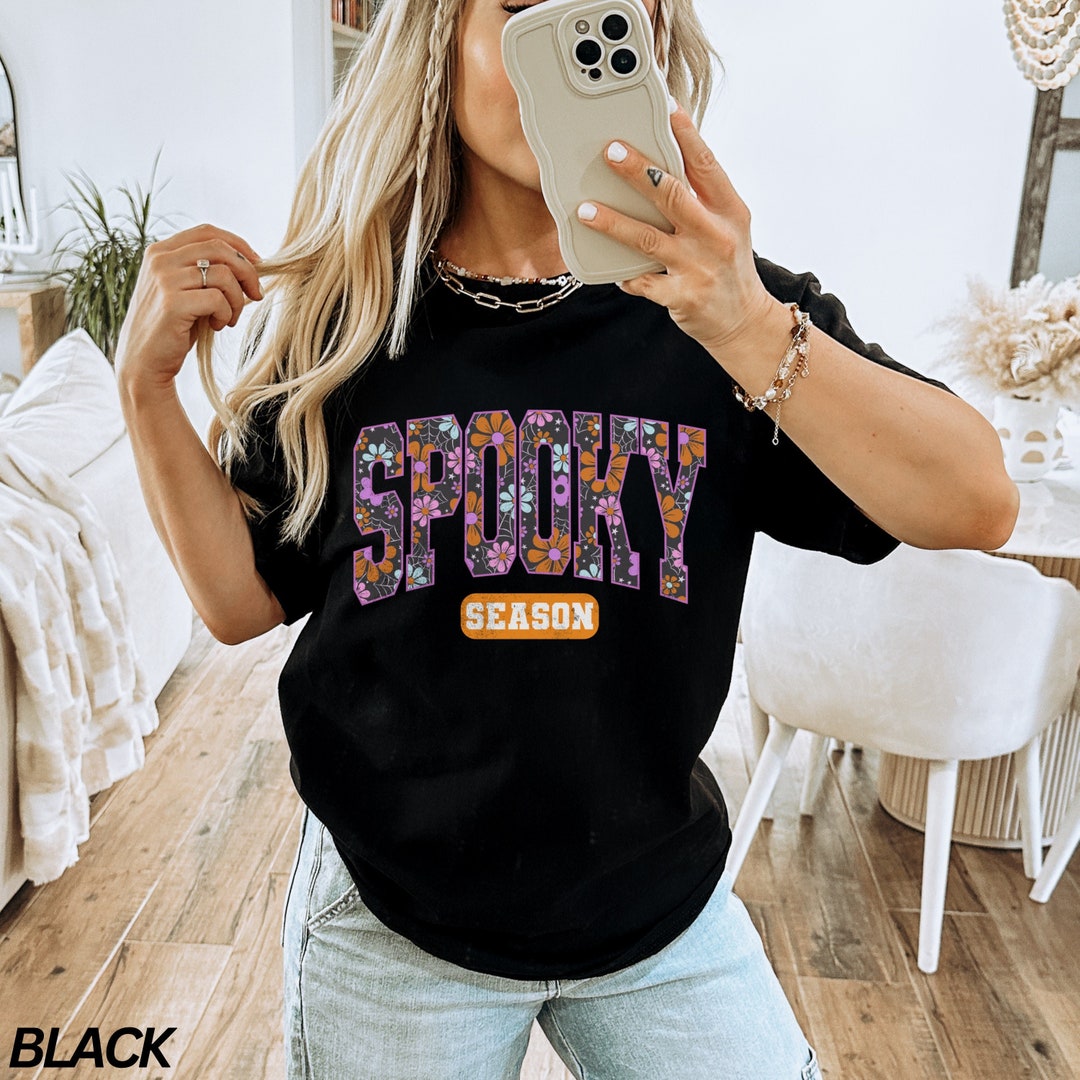 Spooky Season Shirt, Floral Halloween Shirt, Boho Halloween, Spooky ...
