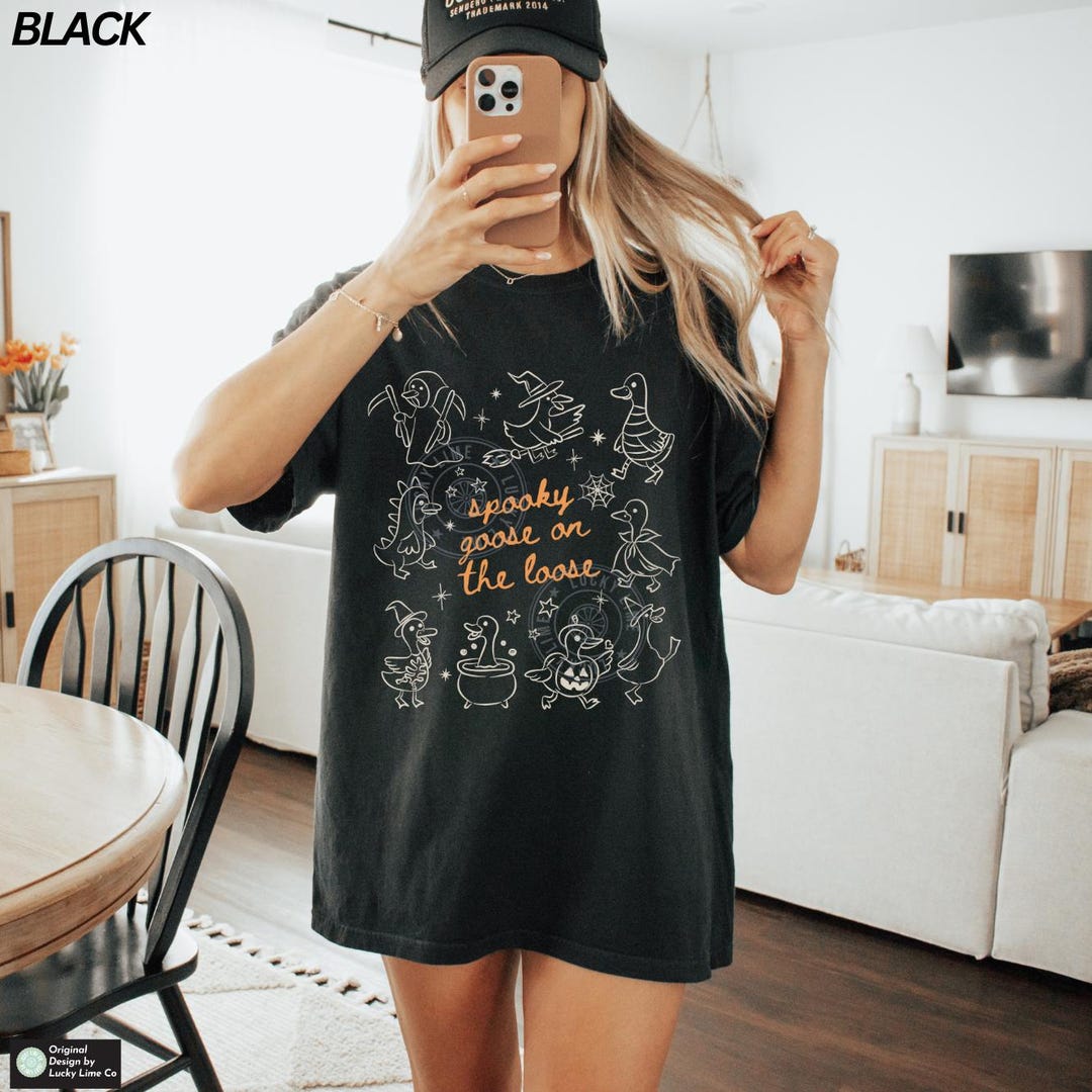 Spooky Goose on the Loose Shirt, Silly Goose Halloween Shirt, Comfort ...