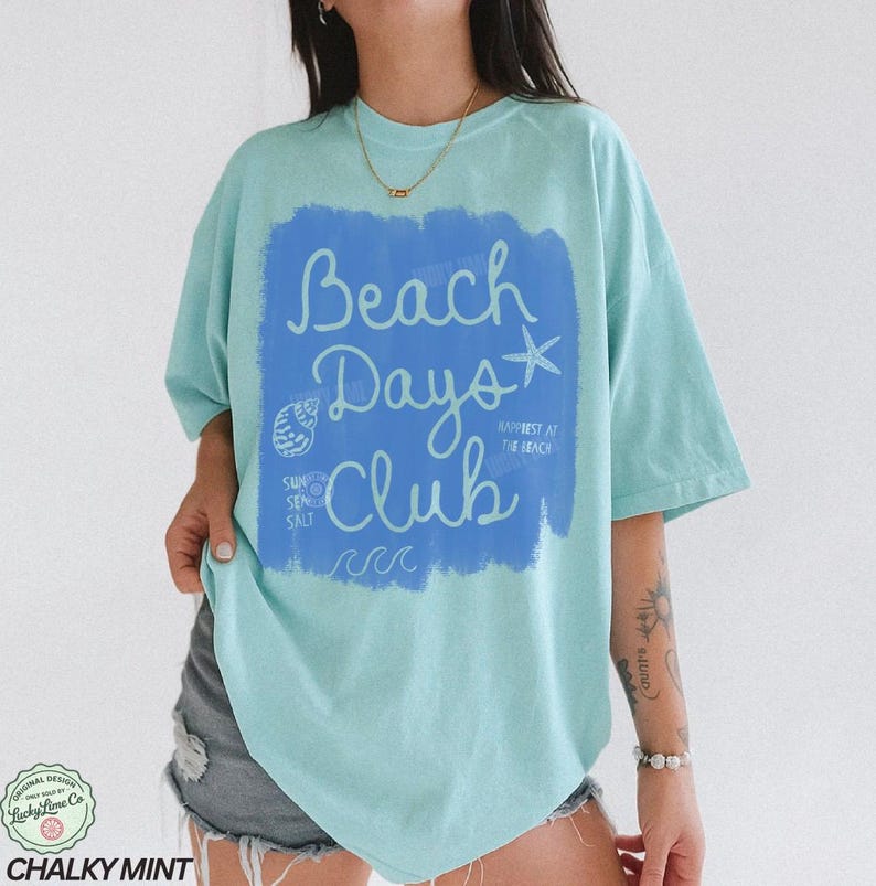 Beach Summer Shirt, Beach Days Club, Cute Beach Apparel, Beachy Tee ...