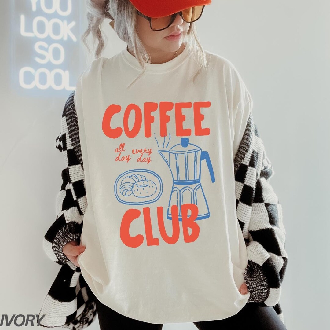 Coffee Club Shirt, Comfort Colors® Tee, Coffee Lover Gift, Retro Coffee ...
