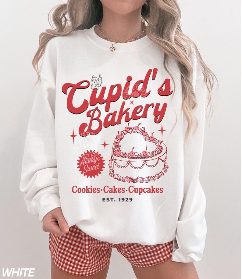 Retro Valentine Sweatshirt, Cherry Cake Sweatshirt, Valentines Day ...