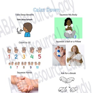 Coping Strategies for Kids! - Calm Down Visual Aids - Etsy
