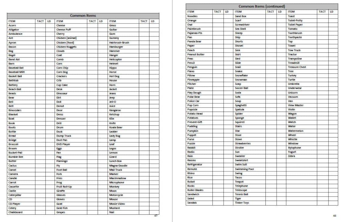 500+ VB-MAPP Flash Cards - Common Items List - Etsy