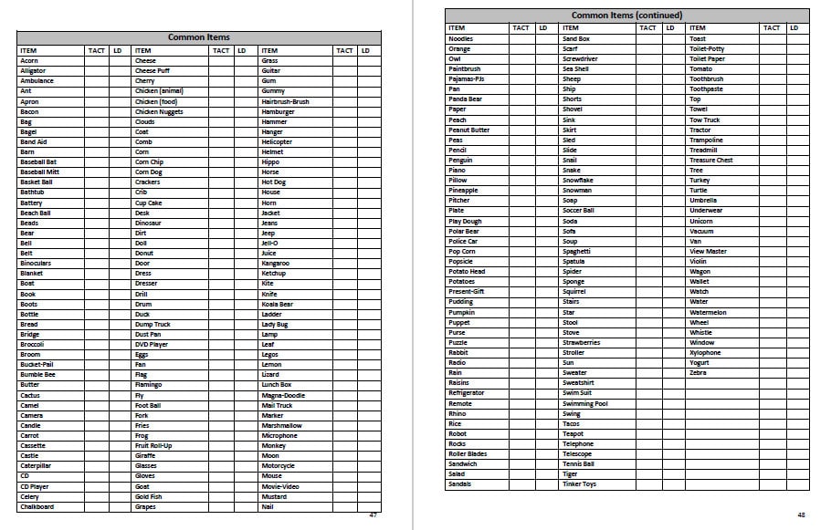 500+ VB-MAPP Flash Cards - Common Items List - Etsy