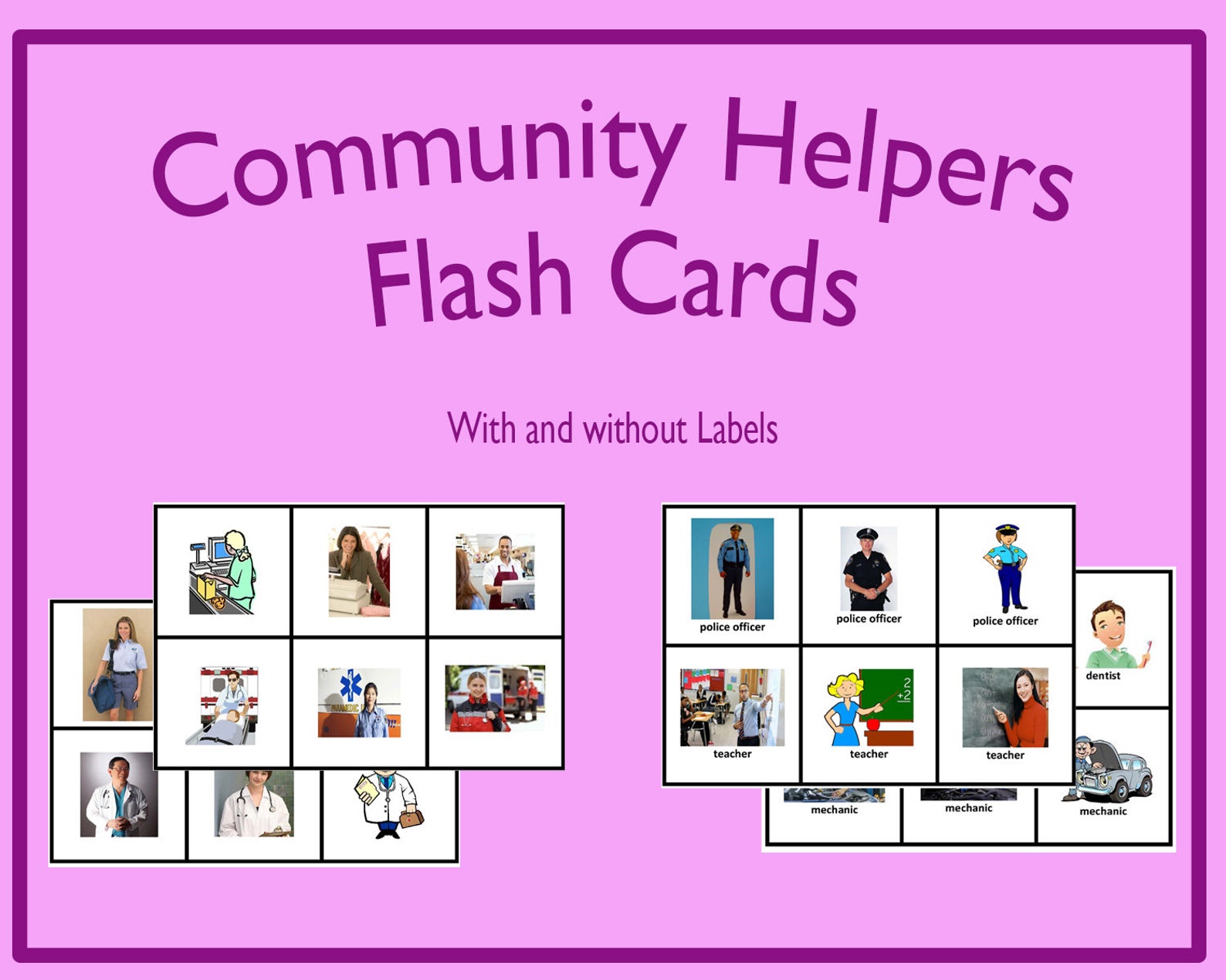 Community Helpers Flash Cards! - Etsy